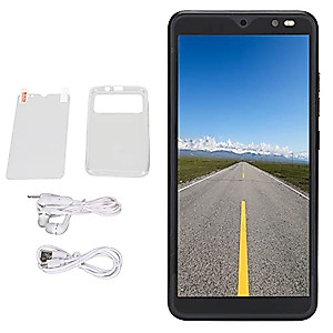 ASHATA M12 Ultra Unlocked Android Cellphone Face Recognition Smartphone with 4.45in HD Curved Screen, Full Network Mobile Phone, 512MB 4GB, Support Extended 128GB Memory Card, WiFi BT FM (Black)