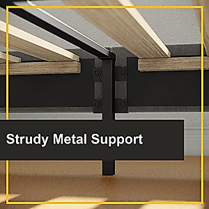 LIKIMIO Twin Bed Frames, Velvet Upholstered Twin Platform Bed Frame with Headboard and Strong Wooden Slats, No Box Spring Needed/Noise-Free/Easy Assembly, Grey