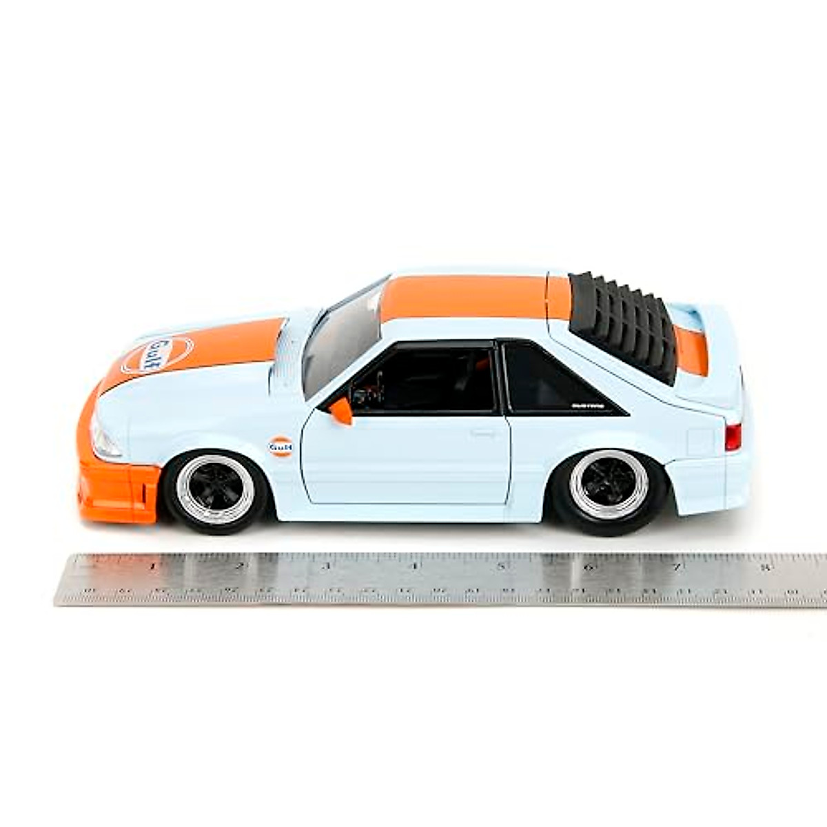 Bigtime Muscle 1:24 1989 Ford Mustang Gulf Die-Cast Car, Toys for Kids and Adults(Blue)