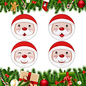500 Pieces Christmas Stickers Santa Face Stickers Red Buffalo Plaid Label Stickers Santa Claus Decoration for Kids, Christmas Party Holiday Birthday Cards Envelopes Goodie Gift Bag Fillers