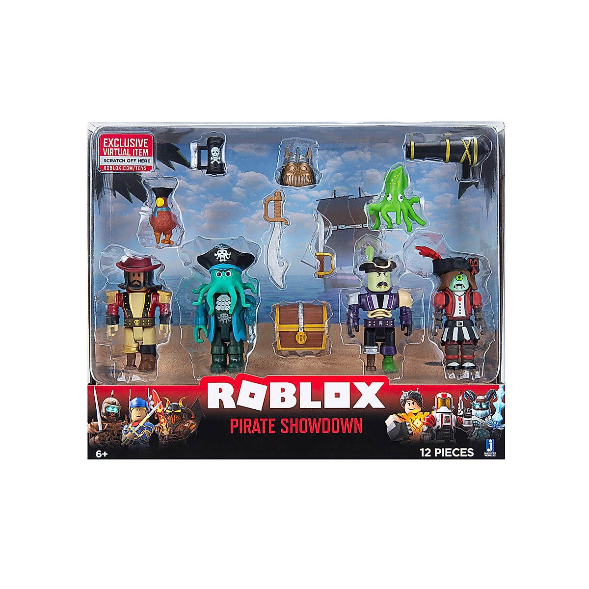 Roblox Action Collection - Pirate Showdown Four Figure Pack [Includes Exclusive Virtual Item]
