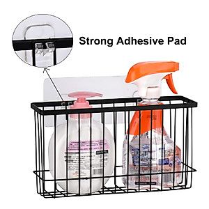 Toplife Wall Door Adhesive Kitchen Wrap Organizer Rack, No Drilling, Black