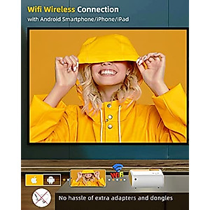 Mini WiFi Projector with 100 inch Screen Portable