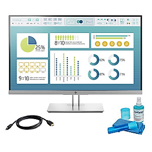 HP EliteDisplay E273 27 Inch FHD (1920 x 1080) LED Backlit IPS Monitor (1FH50A8#ABA) Bundle with HDMI Port, VGA Port, DisplayPort, 6-feet HDMI Cable and LCD Cleaning Kit