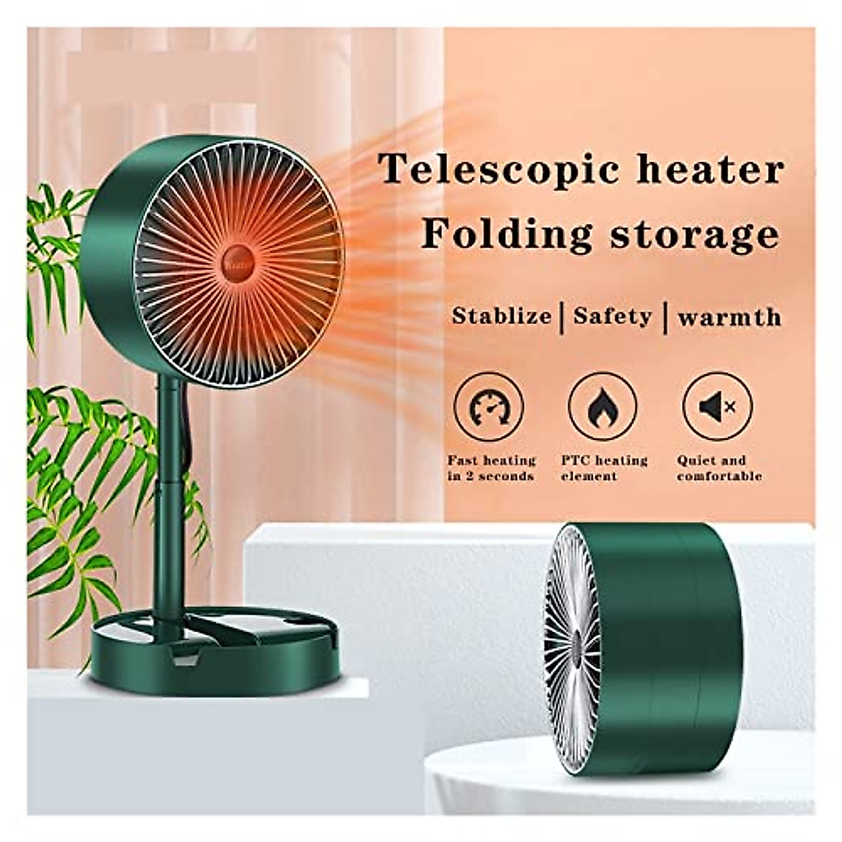 Outdoor Garden Heater Space Heater, Home Heater, 1000W Portable Electric Fan Heater, PTC Fast Heating Ceramic Room Small Heater, Office And Indoor Use Patio Heater (Color : 01, Siz
