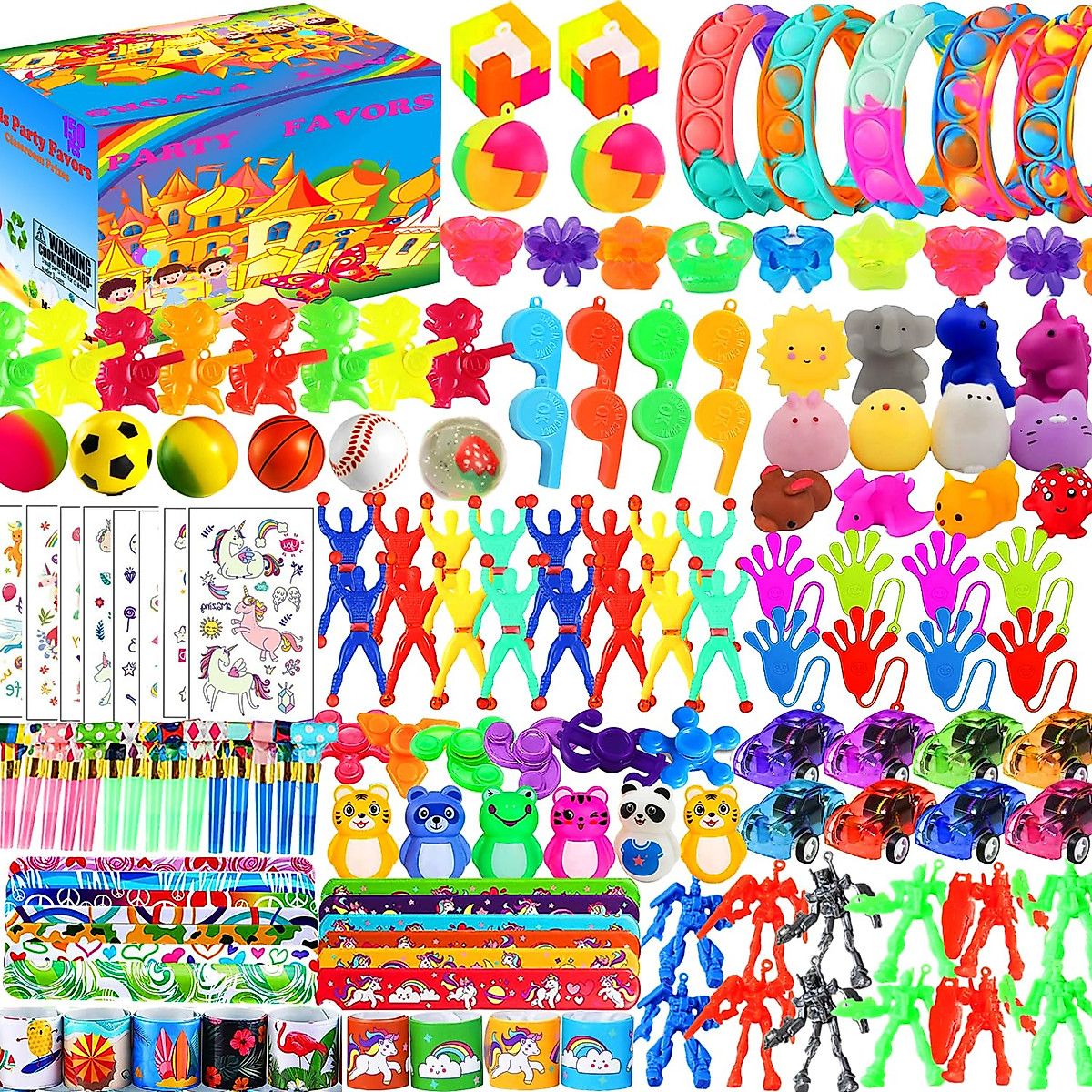 YOAUSHY 147 Pcs Party Favors for Kids, Treasure Box Toys, Classroom Prizes for Kids, Prize Box Toys for Kids, Goodie Bag Stuffers Pinata Filler, Treasure Chest Carnival Prizes Toys for Kids 4-8 8-12