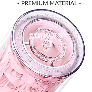 Cupture Crystal Click & Seal Shake Tumbler Cup for Hot or Cold Drinks - 22 oz (Pink Rose)