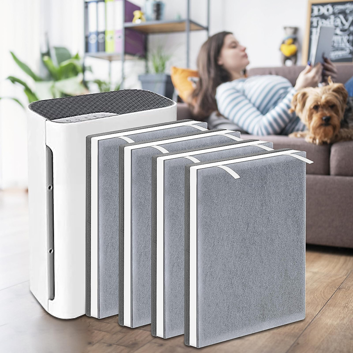 Vital100 Replacement Filter Compatible with LEVOIT Vital 100 Air Purifier, 3-in-1 H13 Ture HEPA and High-Efficiency Activated Carbon Filters, Part Number Vital 100-RF, 4 Pack.