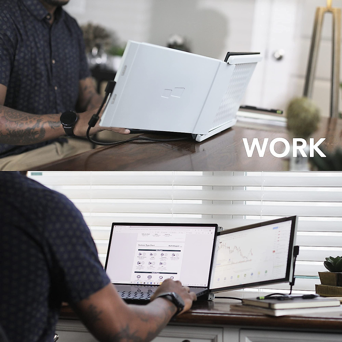 Portable Monitor -Mobile Pixels Duex Lite Laptop Monitor with 12.5" Full HD 1920x1080p IPS Display,USBC Monitor Extender,Plug and Play,Any Laptops Compatible (White) (Renewed)