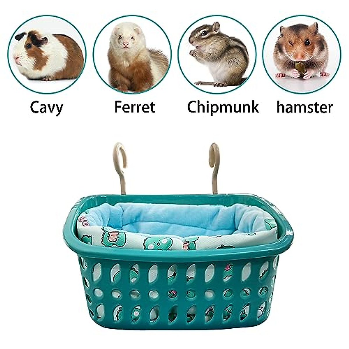 Rat Hammock for Cage Chew Proof，Guinea Pig Cage Accessories，Small Animal Removable Nest with Hanging Hammock Basket Bed Hideout for Ferret, Kitten, Squirrel, Chinchilla