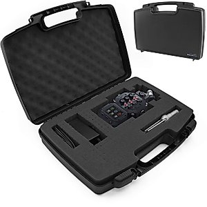 CASEMATIX Travel Case Compatible with Zoom R4 MultiTrak 32 Bit Float Recorder or Zoom H8 Handy Recorder - Hard Shell Carrier for Audio Recorders and Accessories with Customizable Foam, Case Only