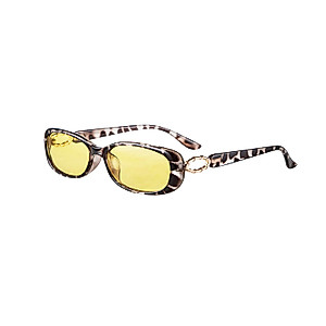 Berwke Night Driving Glasses for Women Anti Glare Polarized-Photochromic Night Vision Glasses Leopard