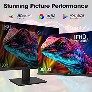 KOORUI 24 inch Computer Gaming Monitor FHD 1920 x 1080p, 100Hz PC Monitor Built-in Speakers, Adaptive Sync Compatible, Ultra-Slim Bezels, VESA Mountable, Adjustable Tilt, HDMI/VGA Ports
