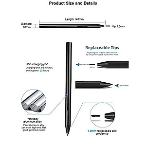 BoxWave Stylus Pen Compatible with Acer Spin 5 (Stylus Pen ActiveStudio Active Stylus 2020, Electronic Stylus with Ultra Fine Tip for Acer Spin 5 - Jet Black