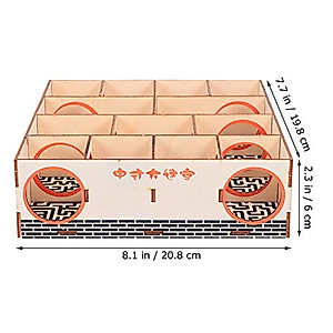 Hemobllo Hamster Wooden House, Hamster Maze Tunnel Toy, Small Pet Animals Activity Gerbil Labyrinth Dwarf Hamster Play Toys Maze Tunnel Mice Wooden Funny Toy Hamster Tubes