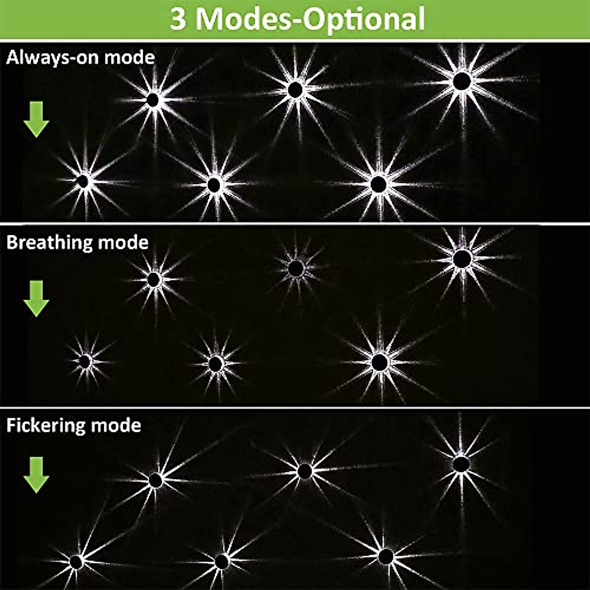 TIJNN Solar Wall Lights -(6 Pack), 3 Mode Dynamic Rotating Lights,Outdoor Lighting Backyard Decor Outside Step Lights Garden Post Fence