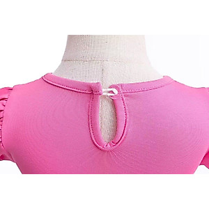 Szytypyl Princess Peach Costume for Baby Girls Halloween Outfit Pink Dress Up with Headband