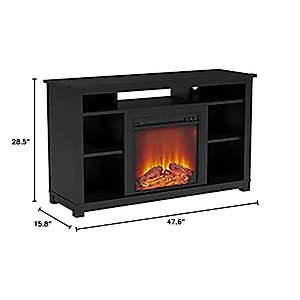 Ameriwood Home Edgewood Fireplace TV Stand for TVs up to 55", Black