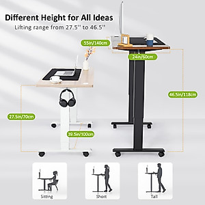 farexon 55 x 24 Inch Electric Standing Desk Adjustable Height, Sit-Stand Desk with Oversized Mouse Pad， Double Crossbeam Structure, Four Preset Heights, 27''-45'' Lifting Range Stand up Desk
