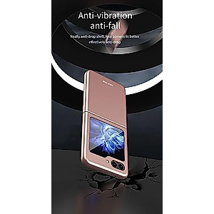 YJZSKRXFAK Case for Samsung Galaxy Z Flip5 5G 2023, Ultra Thin Slim Fit Elegant Business Smooth Cover Protective Cover Case for Galaxy Z Flip 5-Rose Gold