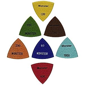 Toolocity 3TRIOSET 3-Inch Triangle Diamond Polishing Pads for Oscillating Multi Tools, Set of 7