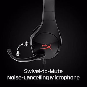 HyperX Cloud Stinger – Gaming Headset, Lightweight, Comfortable Memory Foam, Swivel to Mute Noise-Cancellation Mic, Works on PC, PS4, PS5, Xbox One, Xbox Series X|S and Mobile,Black