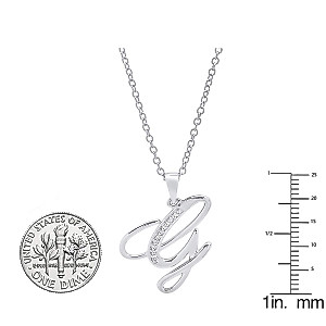 Dazzlingrock Collection 0.05 Carat (Ctw) Round Diamond Fancy Letter 'G' Initial Pendant for Mother's Day, Sterling Silver