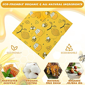 Tranqun 27 Pack Beeswax Wraps for Food Reusable Beeswax Assorted Bread Storage Wrap Fresh Food Keeper for Covering Dishes Sandwich Cheese Fruit Bread Snacks 3 L 9 M 15 S Sizes