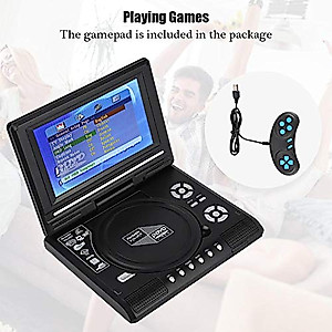 Hakeeta 7.8-inch Portable DVD Player,Swivel Screen Rechargeable TV Car Charger Gamepad,Fully Compatible & high-Definition LCD Display & Built-in Large Capacity Battery(US)