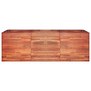 vidaXL Acacia Wood Garden Raised Bed Outdoor Patio Backyard Balcony Flower Box Pot Planter Planter Growing Container 78.7"x19.7"x19.7"