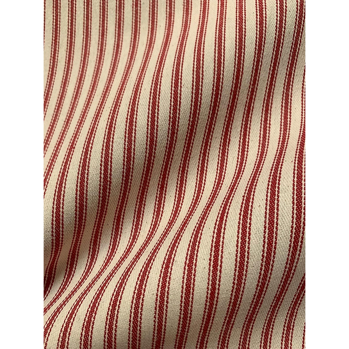 Red Woven Ticking Fabric by The Yard 44/45" Wide