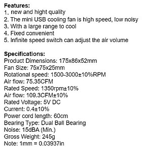 Eborsi New Portable Mini External Vacuum Air Extracting USB Laptop Cooling Pad CPU Cooler Fan for Notebook Laptop PC, No Installation is Required