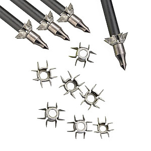 AMEYXGS Small Game Arrow Tips Judo Hunting Broadheads 8 Paw Judo Blunt Tip Archery for Target Tips Accessory Arrowheads (12)