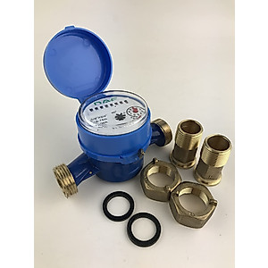DAE AS-75m Water Meter, 3/4" NPT Couplings, Measuring in Cu Meter