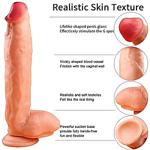 7.1 inches Hidden Packing Silicone Suction Cup Realistic Classic Dick Wand with Strong Suction Cups for Men and Women or Men's and Women's Games-N75