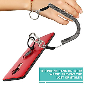 VICASKY 4pcs Miss Rope Wallet Spring Coil Rope Key Lanyard lanyards for Keys for Men Fishing Rope Bag Tool Spiral Spring Lanyard Keyring Accessories TPU Travel Metallic line Steel Wire