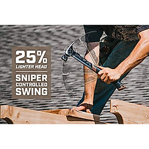 Spec Ops - SPEC-M22CF Tools Framing Hammer, 22 oz, Rip Claw, Milled Face, Shock-Absorbing Grip, 3% Donated to Veterans Black/Tan