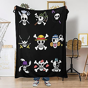 Cool Anime Blanket, Japanese Anime Characters Printing Bed Throws, Ultra Soft Cozy Flannel Throw Blanket for Couch Bed Sofa, Comfortable Lightweight Blankets 80X60 Inch for All Season (Anime 2)