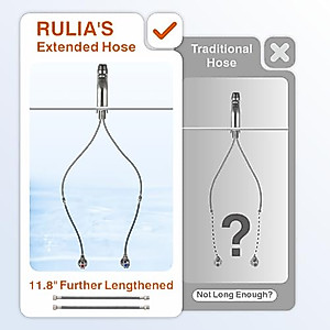 RULIA Faucet Supply Hose Connector, 11.8" Length x 9/16 Female x 9/16 Male Faucet Extension Hose, Nylon Braided Supply Line, 2-Pack, RB2030