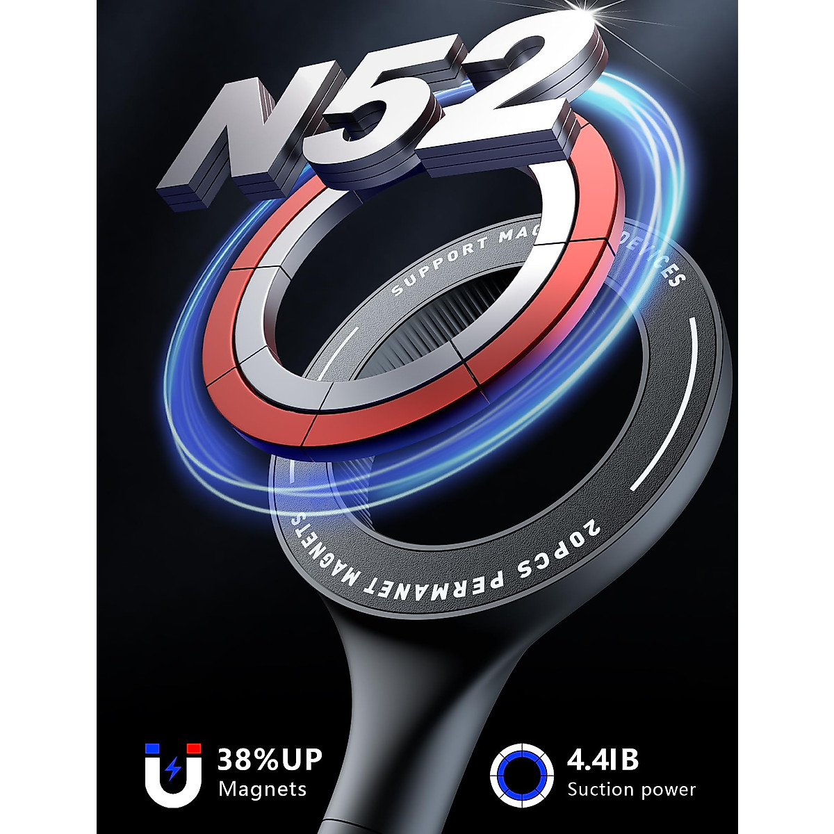 Holdersafe Fits Magsafe Car Mount for iPhone: [20 Powerful Magnets] Magnetic Air Vent Phone Holder [1080° Adjustable] Compatible iPhone 15 14 13 12 Pro Plus Max Mini & MagSafe Case & All Cell Phones