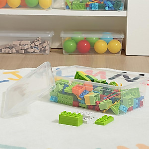 Naivees Shoe Storage Box Clear Plastic Stackable Storage box with Lid Durable Closet Containers for Shoes, Crafts and Art Supplies (12 Pack-6Qt)