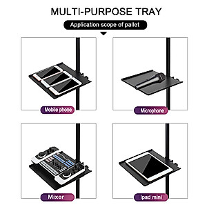 ZBY Microphone Stand Tray, Clamp-On Rack Tray,Music Stand for Music Sheet,Clamp Compatible with Most Microphones Stands for Live Streaming,Karaoke, Recording, size:7.9x8.7in (Stand NOT Included)