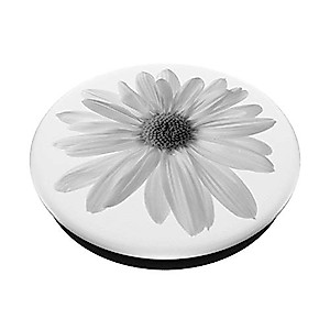 Black and White Daisy Flower PopSockets PopGrip: Swappable Grip for Phones & Tablets
