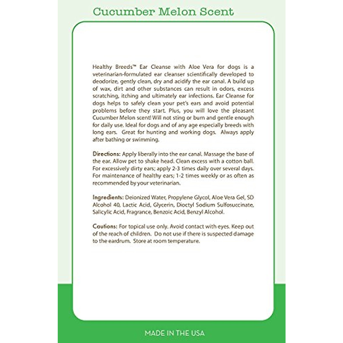 Healthy Breeds Toy Fox Terrier Ear Cleanse with Aloe Vera Cucumber Melon 8 oz