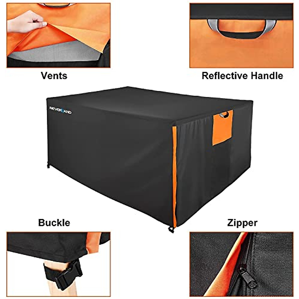 NEVERLAND Rectangular Patio Table Cover 95x64x40 inch , Patio Furniture Covers 420D Heavy Duty Waterproof Outdoor Lawn Patio Furniture Covers