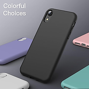 JETech Silicone Case for iPhone XR, 6.1-Inch, Silky-soft touch Full-Body Protective Case, Shockproof cover with Microfiber Lining, Black