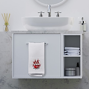 NEGIGA Gnome Christmas Kitchen Towels 16x24, Christmas Hand Towels, Christmas Dish Towels, Christmas Tea Towels, Gnome Christmas Kitchen Bathroom Decorations