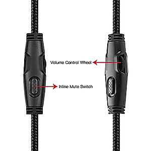 QKIIP HyperX Cloud Alpha Cable, Removable Replacement Alpha Cord, with Mute & Volume Controls Compatible with HyperX Cloud Mix Alpha Gaming Headset (No Mic)