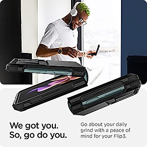 Spigen Tough Armor [Hinge Protection Technology] Designed for Galaxy Z Flip 3 5G Case (2021) - Black
