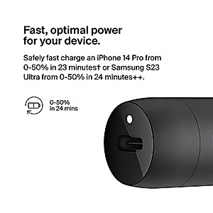 Belkin Boost↑Charge™ 30W Fast Car Charger, Compact Design w/USB-C Power Delivery Port, Universal Compatibility for iPhone 14, Galaxy S23, Note Series, and More - Black